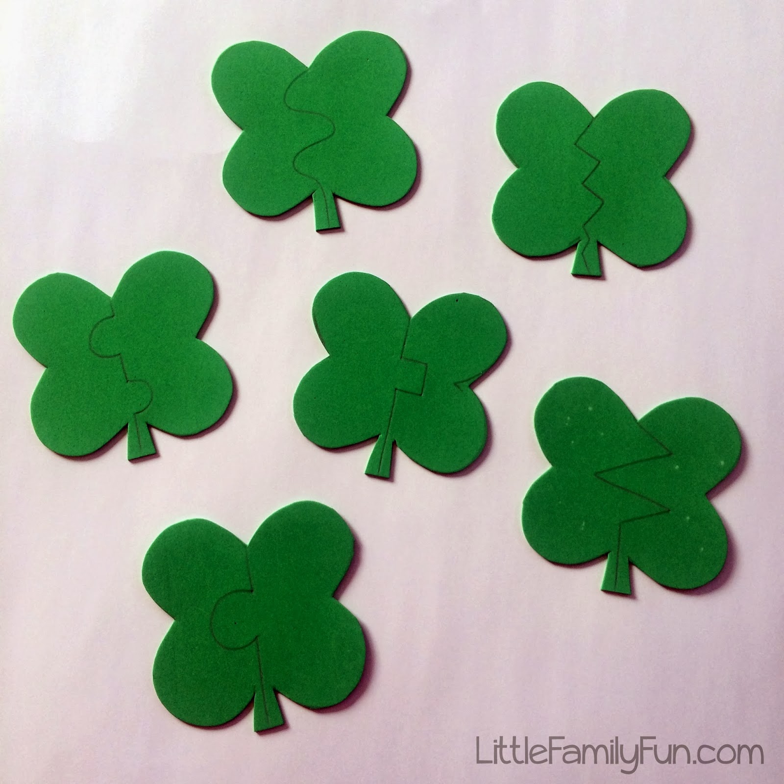 Little Family Fun: Shamrock Puzzle Match - St. Patrick's Day Activity ...