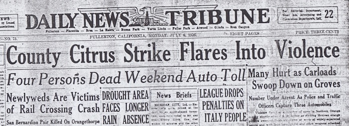 Jesse's Blog: Blood Orange: The Orange County Citrus Strike Of 1936