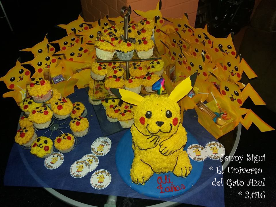 El Universo del Gato Azul: Fiesta Temática Pikachu 3D (pokemón)