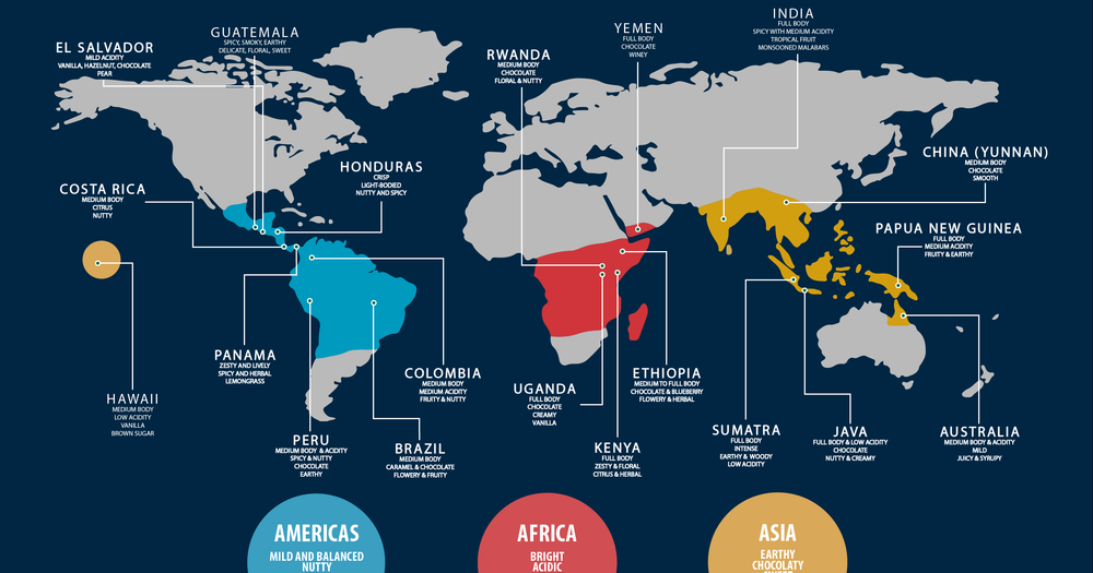 Coffee Growing Regions Map ~ Kerinci Coffee