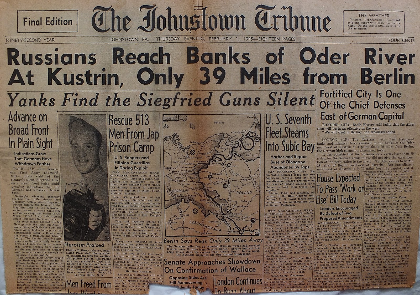 The Johnstown Tribune - WWII: February 1, 1945: Russians Reach Banks of ...