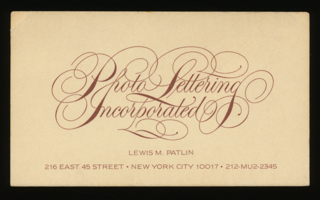 Tenth Letter of the Alphabet: Alphabets: Photo-Lettering Inc. Catalogs