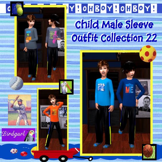 Birdgurl's Sims 2 Creations: Child Male Sleeve Outfit Collection 22