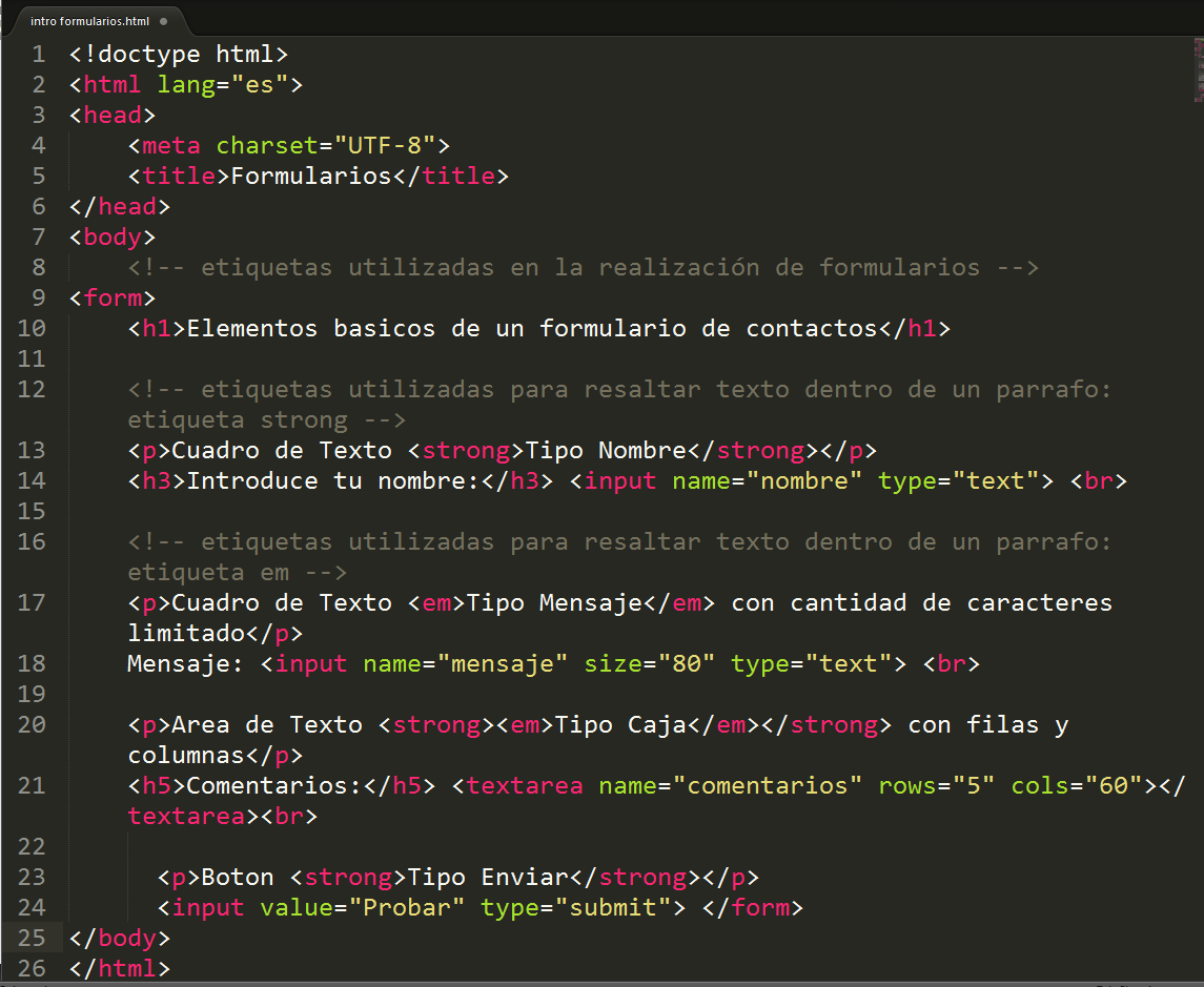 Formularios Html