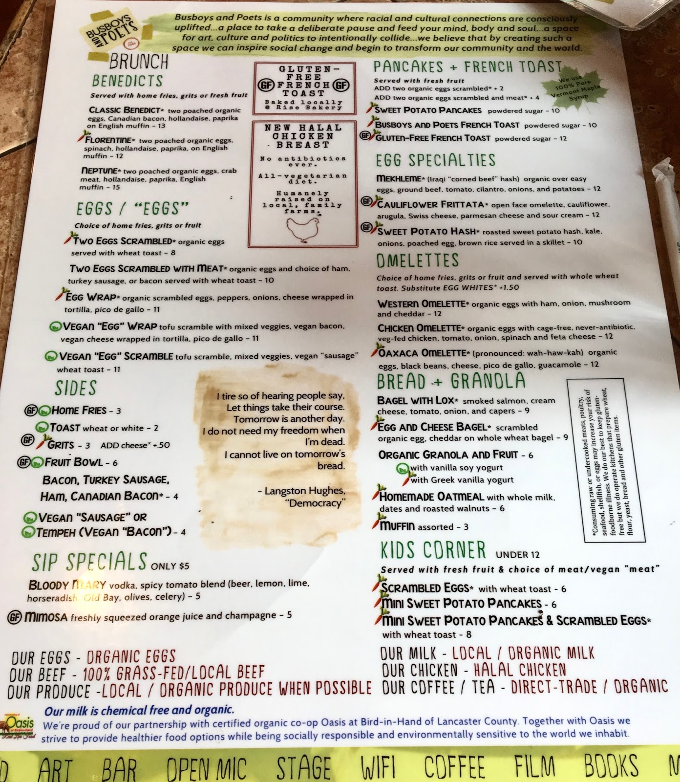 The Gluten & Dairy-Free Review Blog: Busboys and Poets Brunch Review