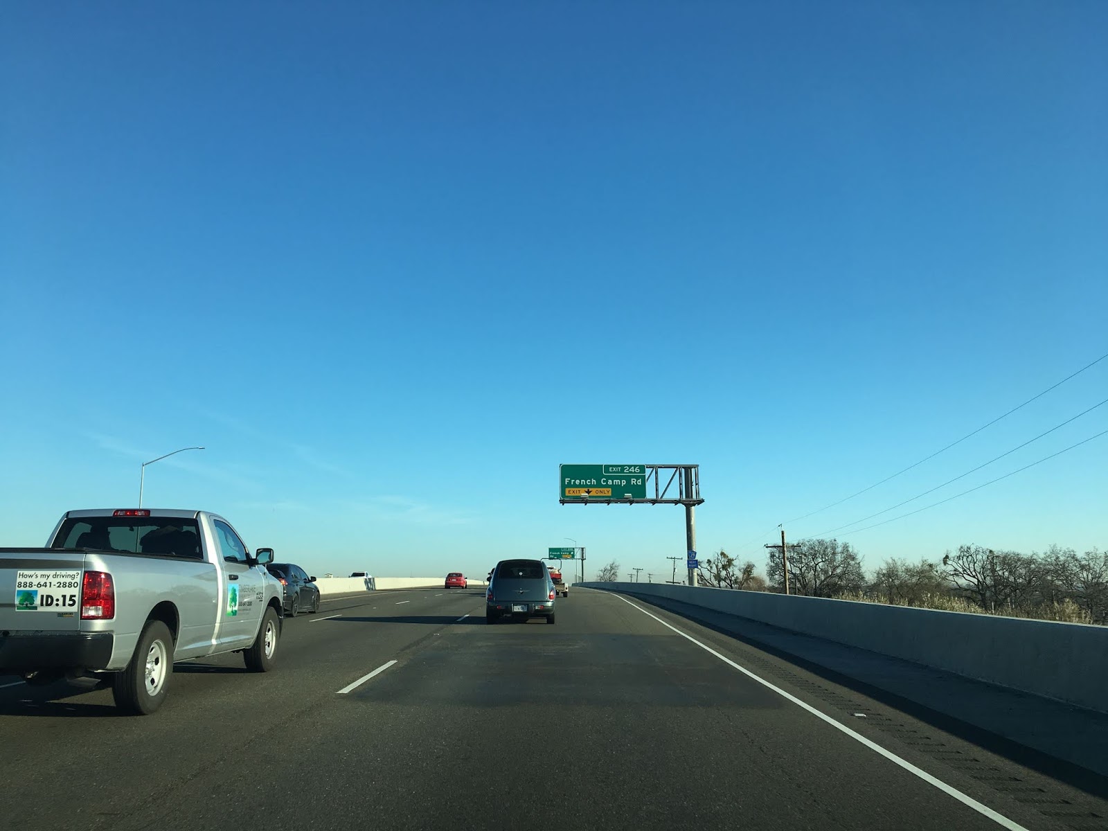 The original US Route 99 alignment on Sign County Route J9/French Camp Road
