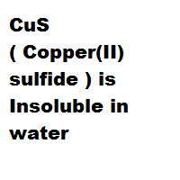 Is CuS ( Copper(II) sulfide ) Soluble or Insoluble in water