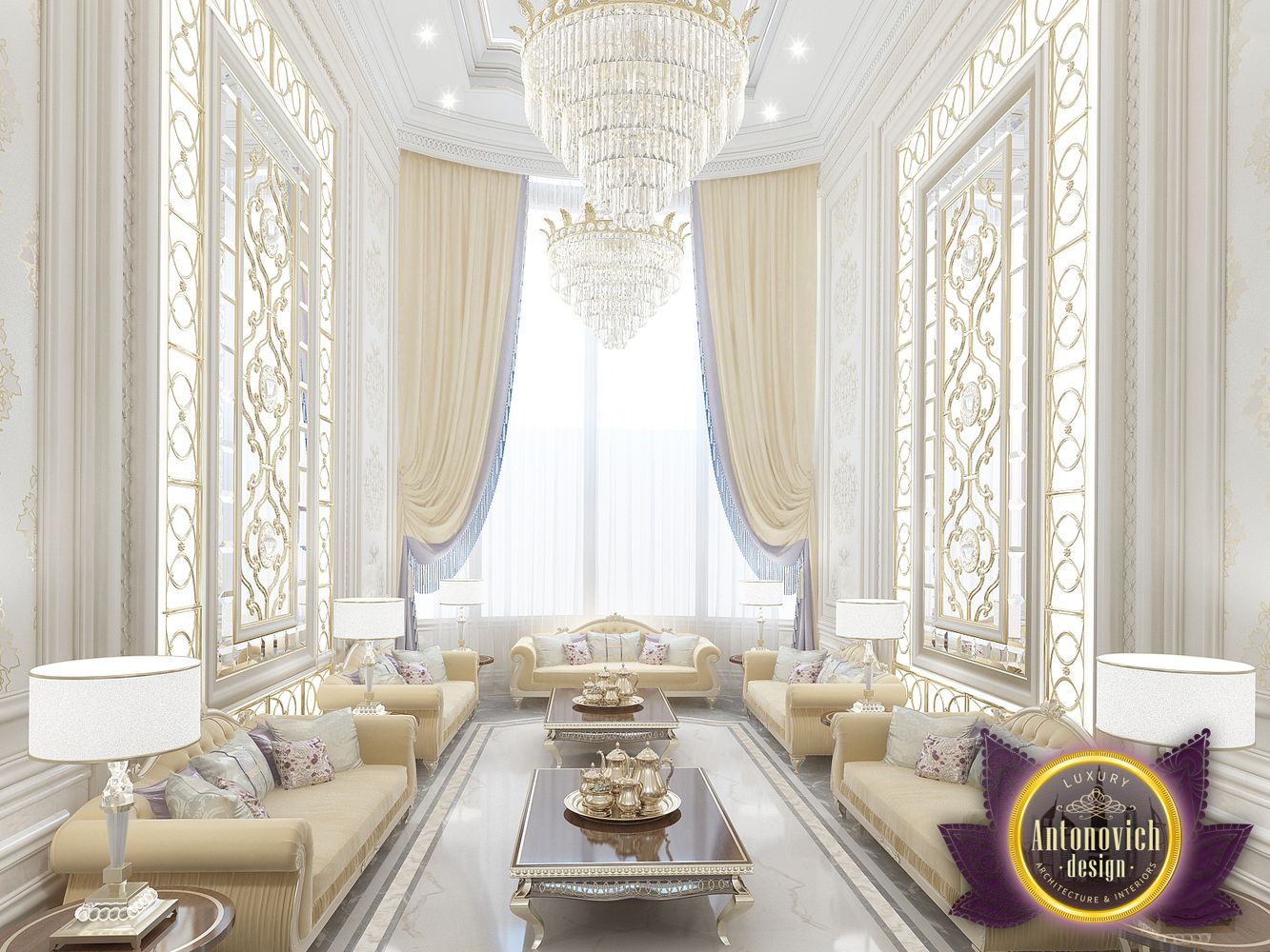 LUXURY ANTONOVICH DESIGN UAE: Living room design by Katrina Antonovich