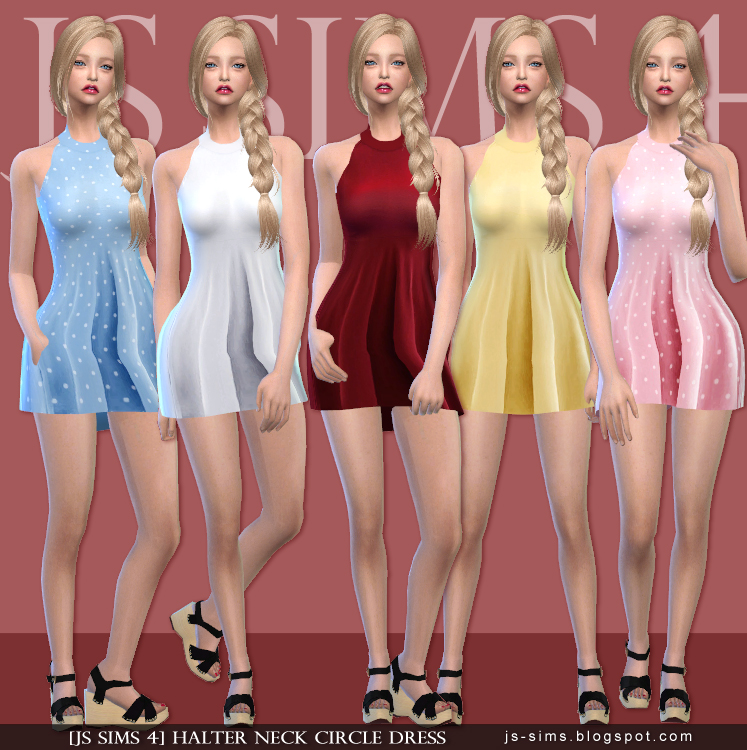 [JS SIMS 4] Halter Neck Circle Dress－JS SIMS｜痞客邦