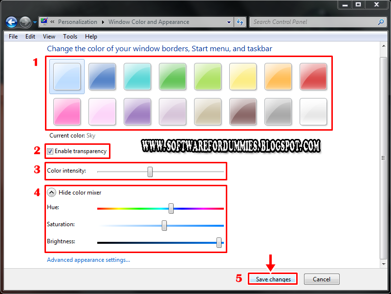 Cara menukar warna windows 7! ~ ! Software 4 Dummies!