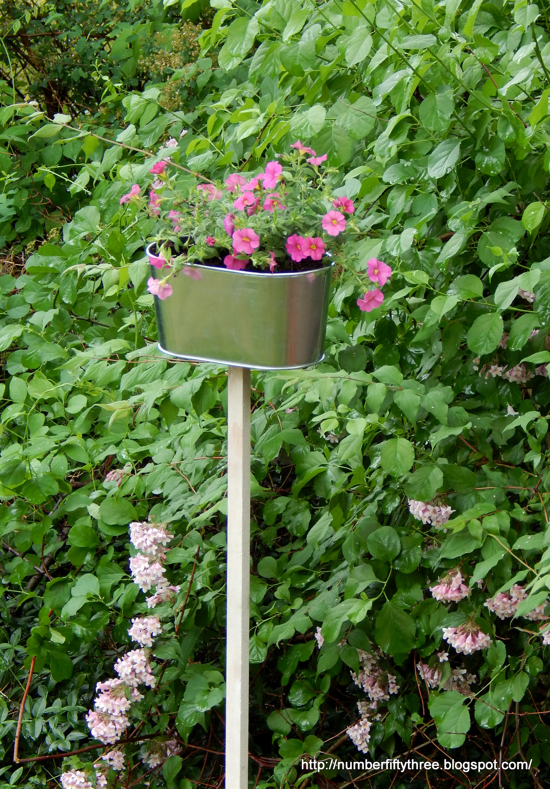 Number Fifty-Three: DIY Galvanized Bucket Garden Stake Planter