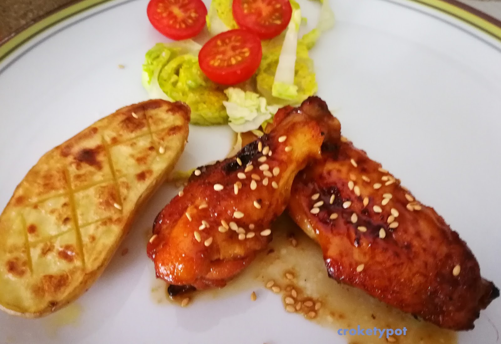 CROKETYPOT: ALITAS DE POLLO MIEL y MOSTAZA + ALITAS BARBACOA al horno.