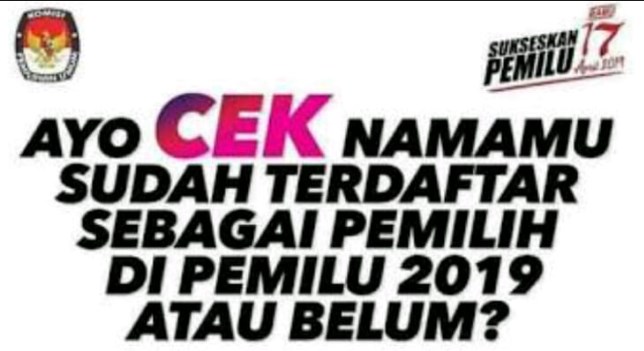 Beginilah caranya Cek Nama anda di DPT Pemilu 2019 dengan Mudah secara ...