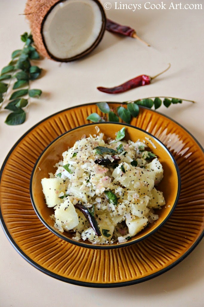 Thalicha Kappa/ Coconut Kappa/ Tempered Tapioca ~ Lincy's Cook Art