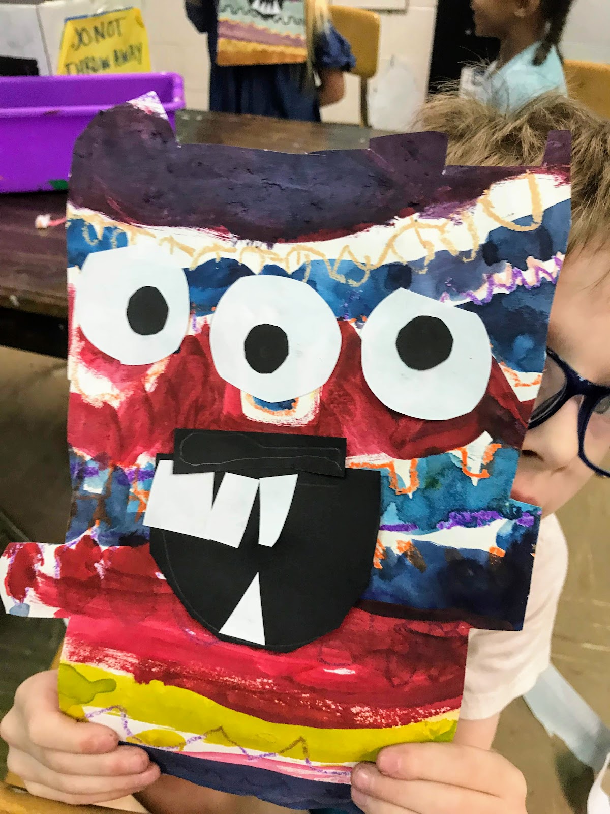 Elements of the Art Room: Kindergarten Line Painting Monsters