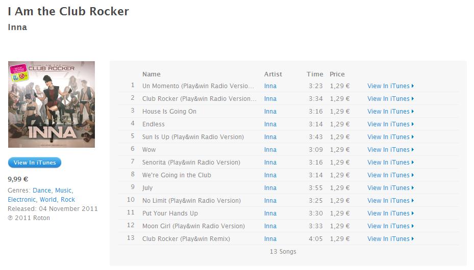 Inna - I Am the Club Rocker (Romania Edition) [iTunes Plus AAC M4A ...