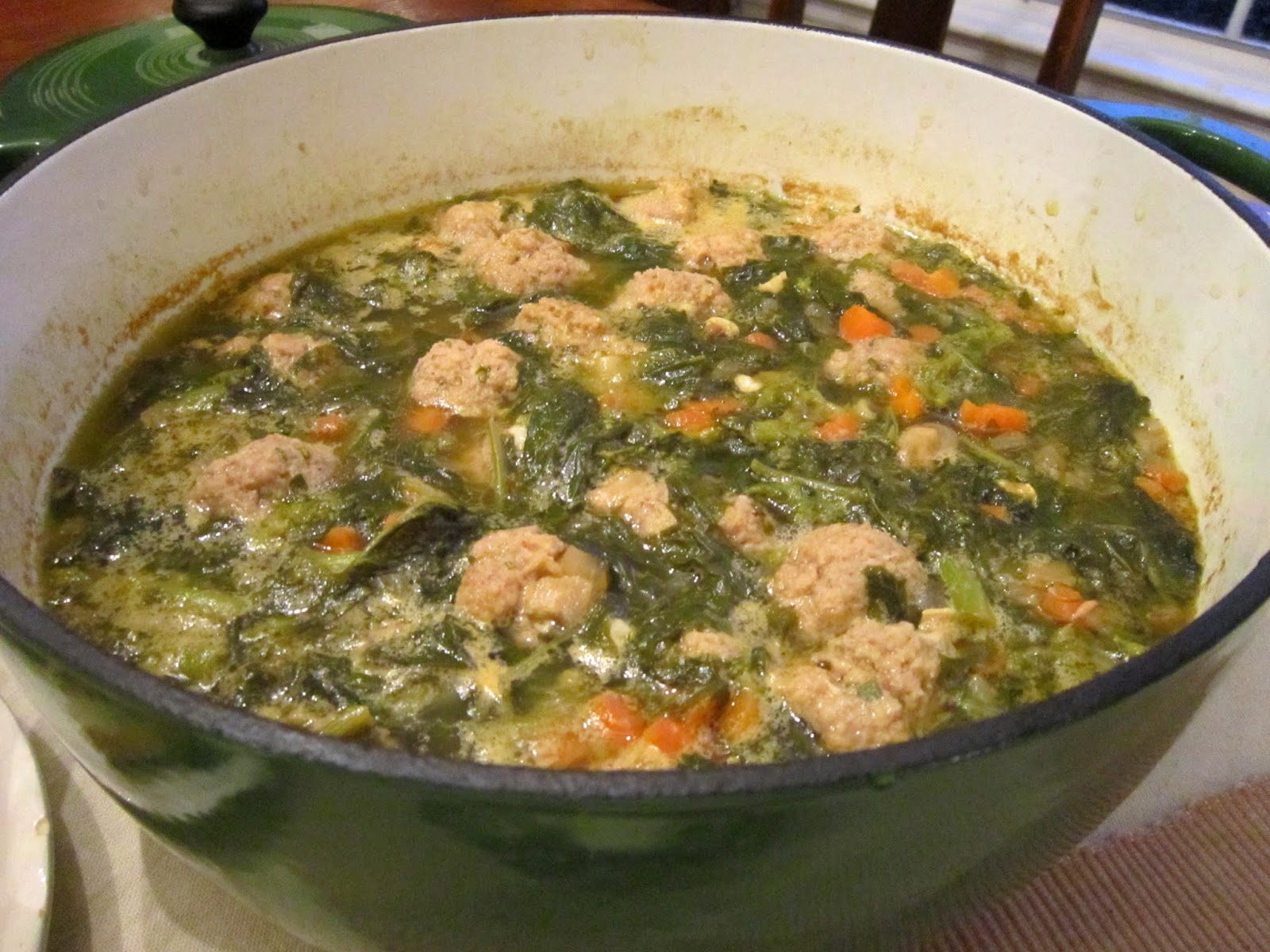 The Italian Next Door: Veal Meatball and Broccoli Rabe Soup