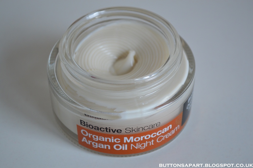Buttons Apart: dr organic moroccan argan oil night cream: review
