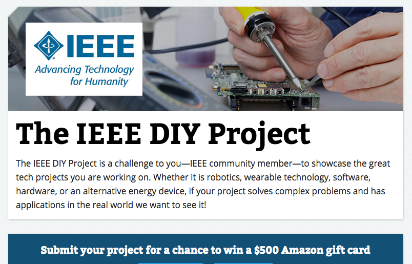 IEEE DIY Project Accepting Entries Now