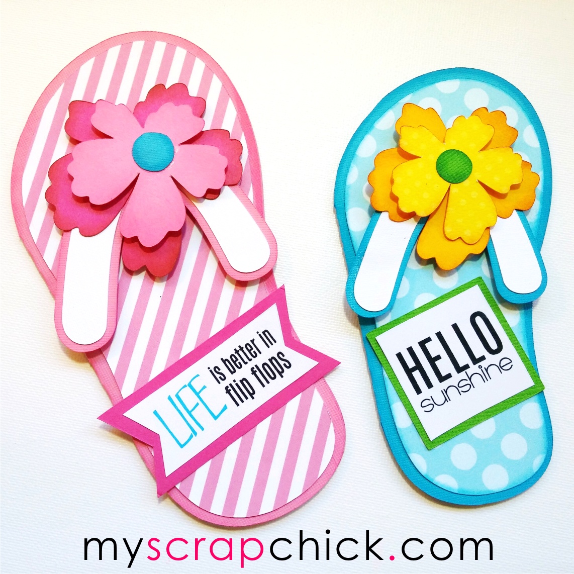 Life is Better in Flip Flops, Shape Card - myscrapchick
