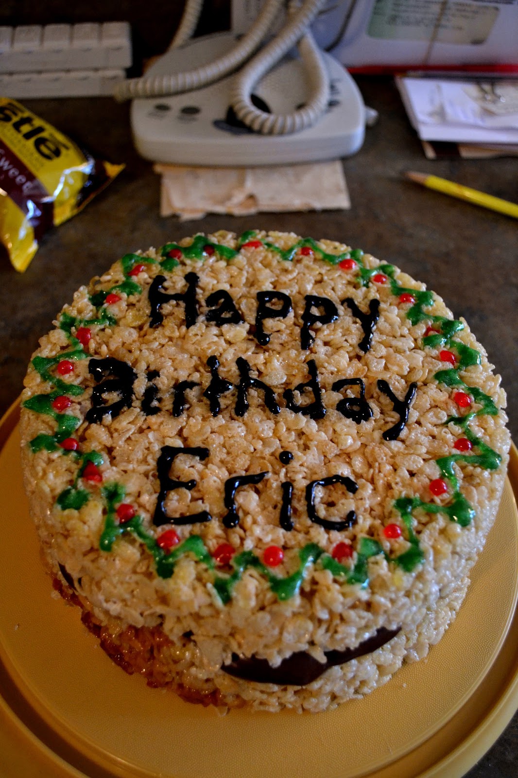 Simple Savory & Satisfying: Rice Crispy Birthday Cake