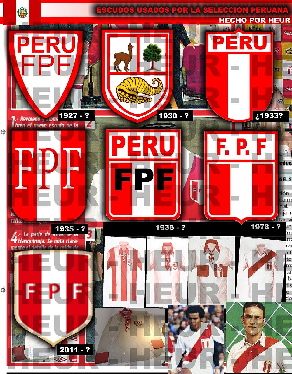 Escudos usados por la Federacion Peruana de Futbol en todos los tiempos ...