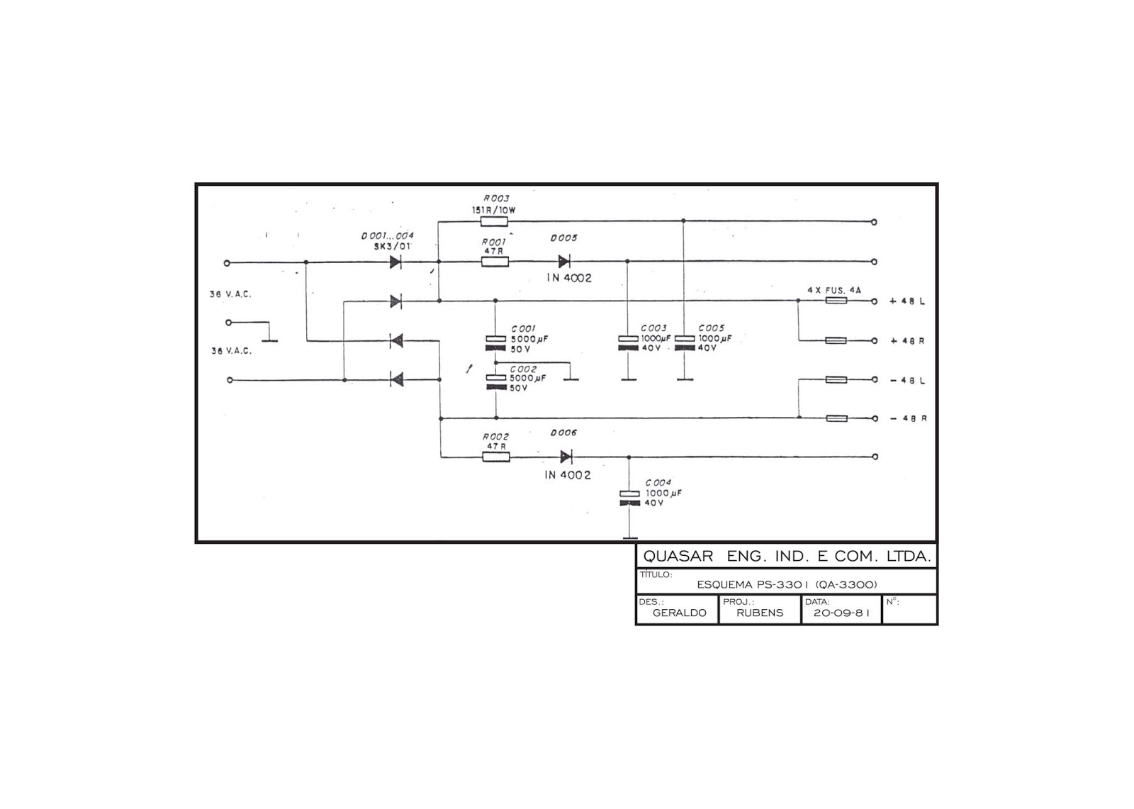 Vintage 70 80: Esquemas Quasar (diversos)