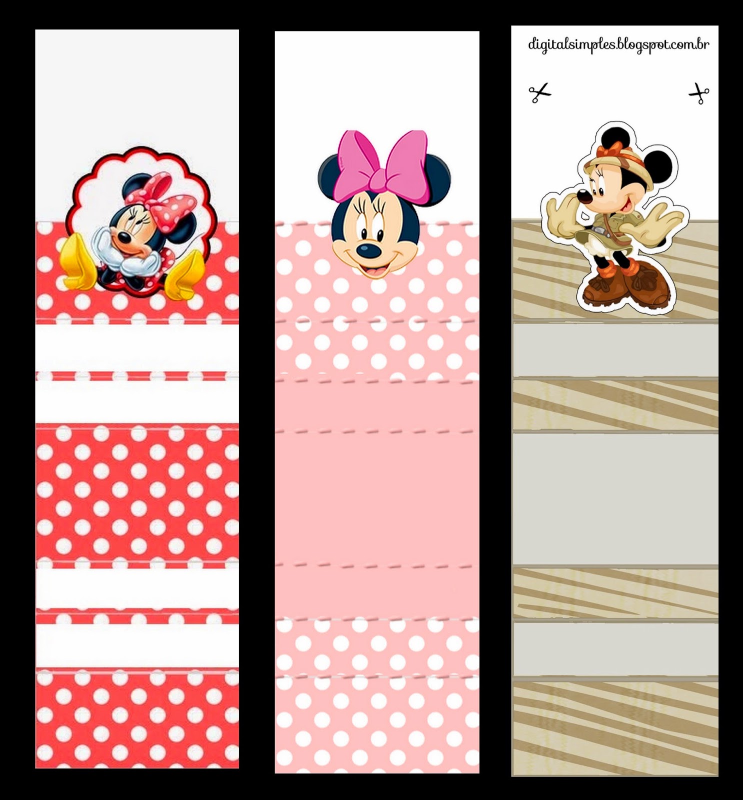 Minnie Mouse: Free Printable Original Nuggets or Gum Wrappers. - Oh My ...