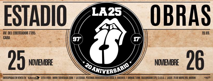 LA 25 CELEBRA SUS 20 AÑOS CON 2 OBRAS ~ Rock & Blog