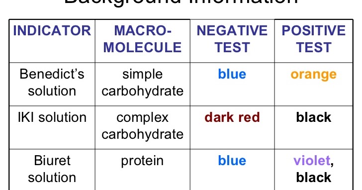 Mrs. Kannady's Classes: Macromolecules Reagents Chart
