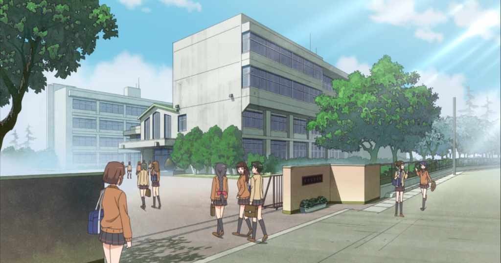 Japanese High School Building Anime
