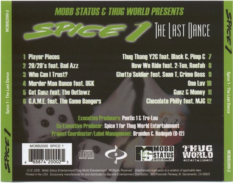 Spice 1 - The Last Dance (2000) Flac + 320kbps * RlsMaradona