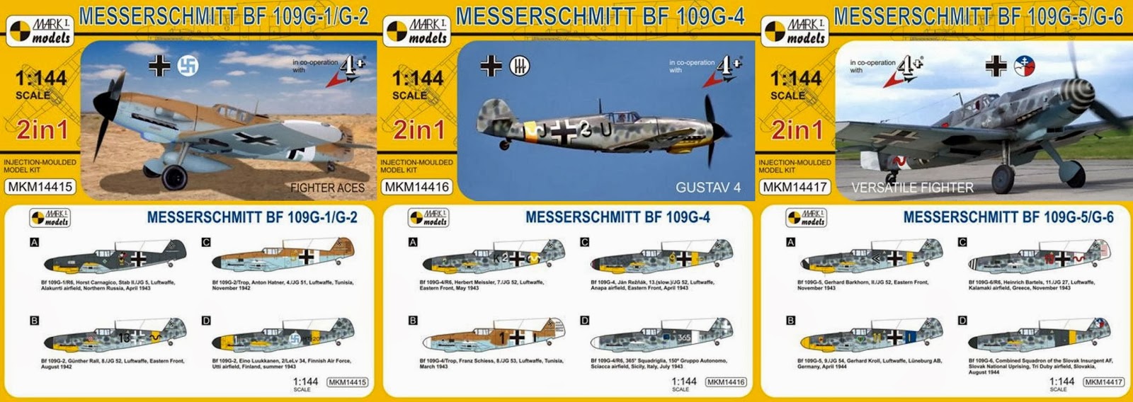 Kampfgruppe 1/144: 1/144 Bf-109 and FW-190s from MARK I Models