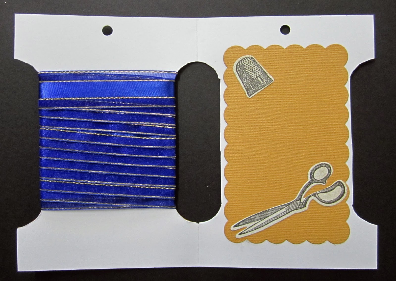 HAND MADE CARDS........ Ideas and Inspiration: SPOOL CARD WITH RIBBON