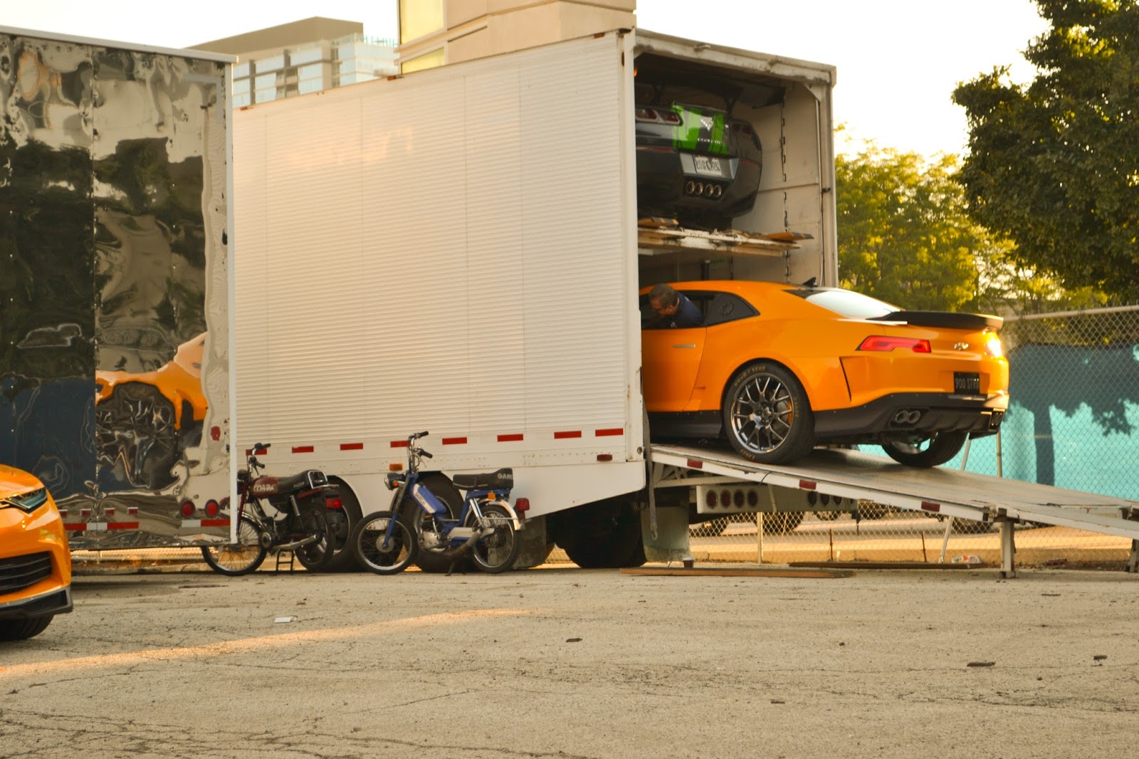Home Alone with Mopeds.: On the set of Transformers 4 with mopeds.
