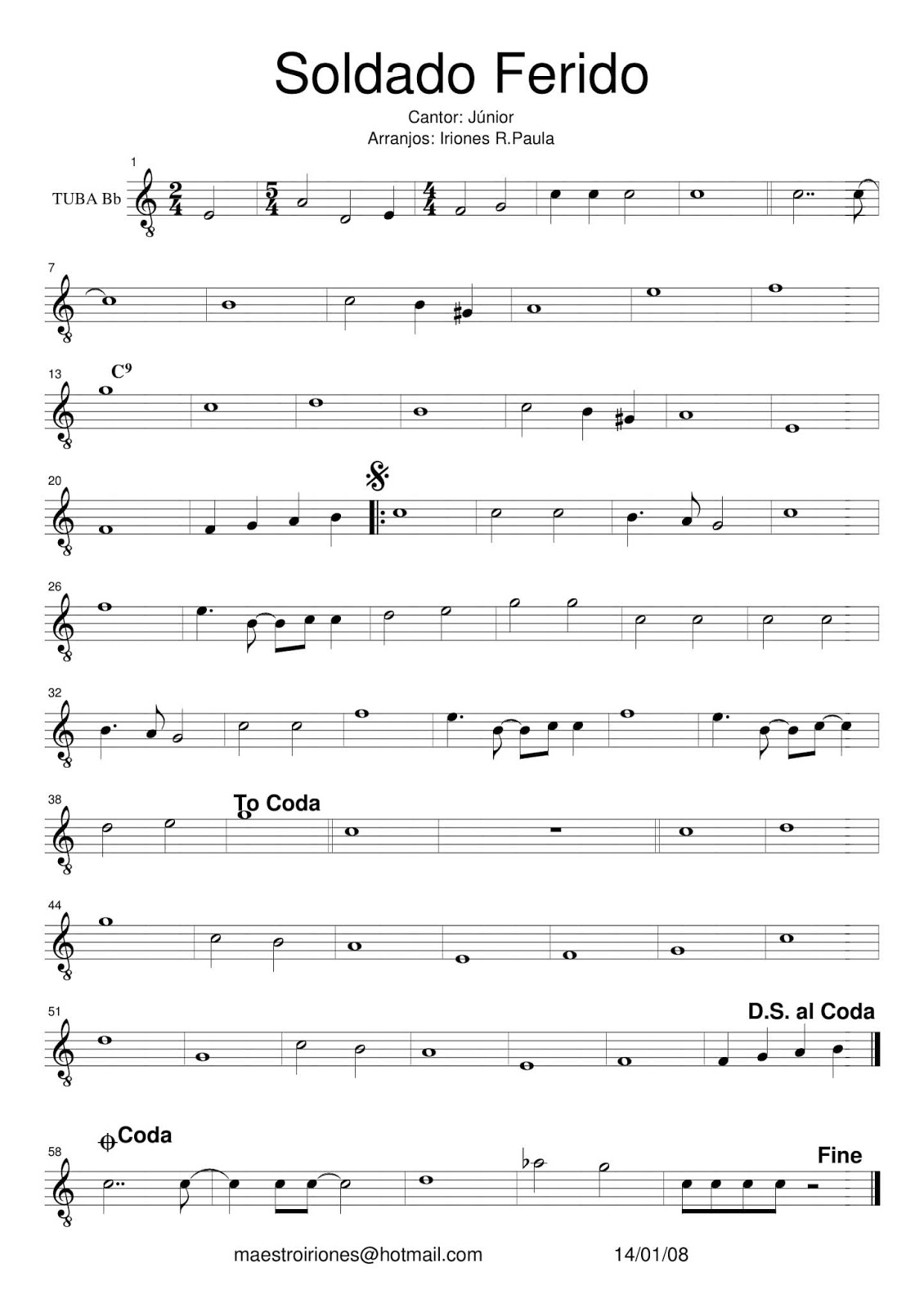 PARTITURAS PARA BANDA DE MÚSICA EVANGÉLICA.: ARRANJO DO HINO SOLDADO ...