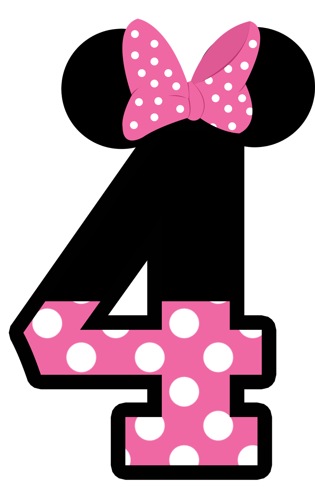 Numeros Estilo Minnie en Rosa. - Oh my Alfabetos!