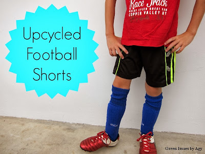 Upcycled Football Shorts for Junior - Green Issues by Agy