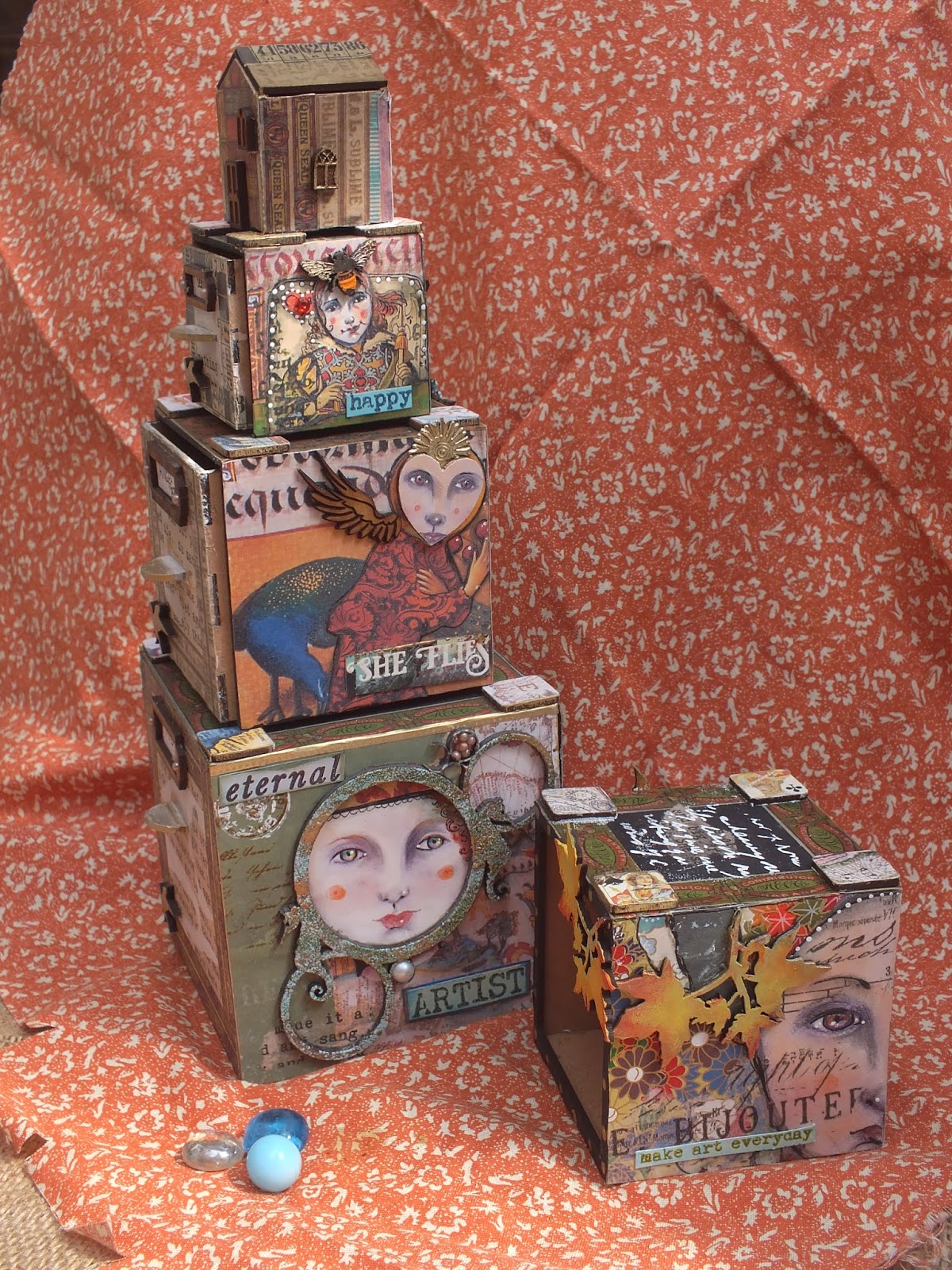 Calico Craft Parts: Autumn Washi Tape Cube by Julie Ann