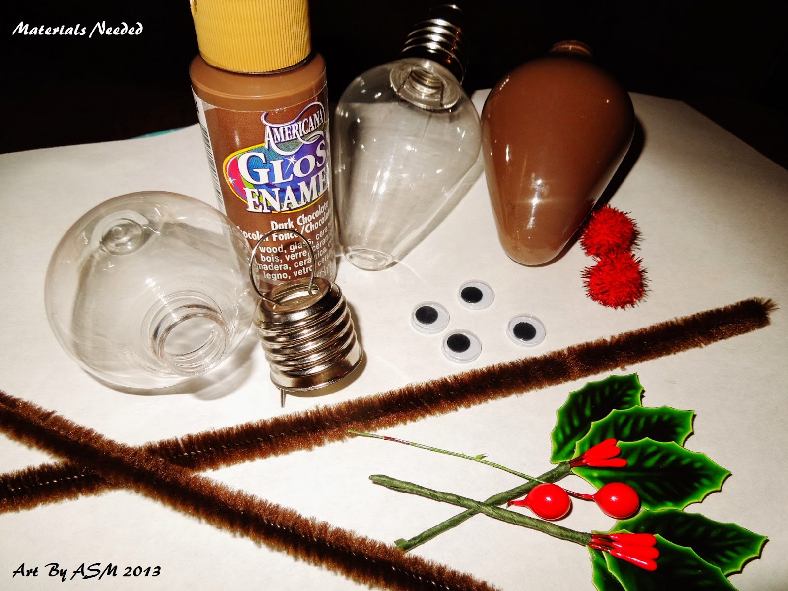 Art By ASM, It's In There....: DIY Rudolph the Red Nosed Reindeer Bulb ...