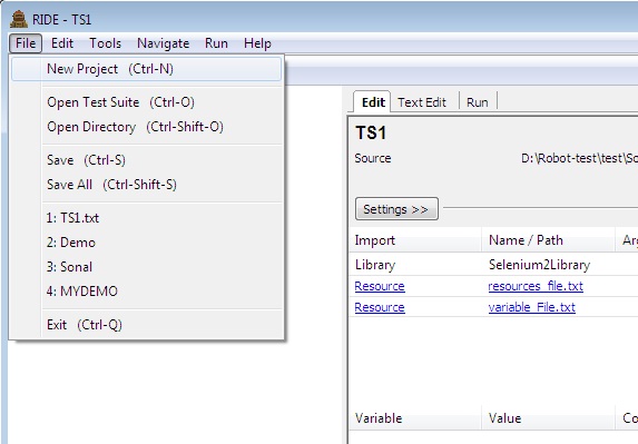 RIDE (Robot Framework IDE)