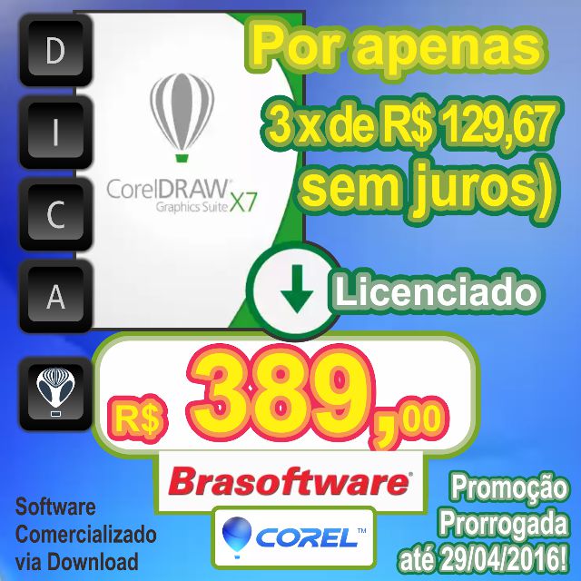 CorelDRAW® GRAPHICS SUITE X7 R$ 389,00 - Corel na Veia