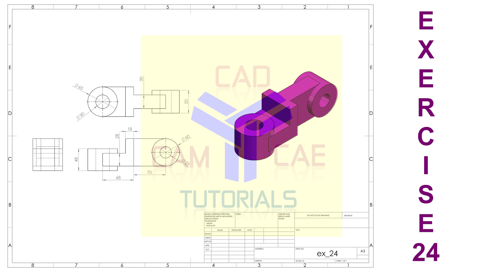 CAD CAM CAE TUTORIALS: 2D DRAWINGS || BEGINNER's TUTORIALS