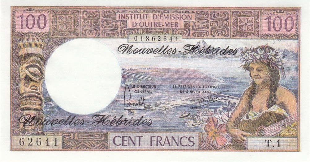 French Polynesia bank notes 100 Pacific Francs banknote 1970 New ...