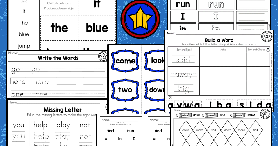 Colors and Kindergarten: Back to School Sight Word Bundle