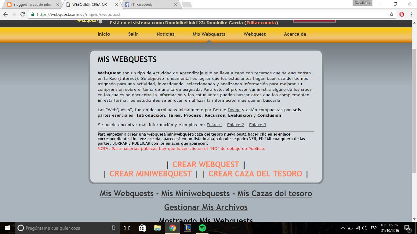 Tareas de informatica: Como crear un webquest (webquest.carm.es)