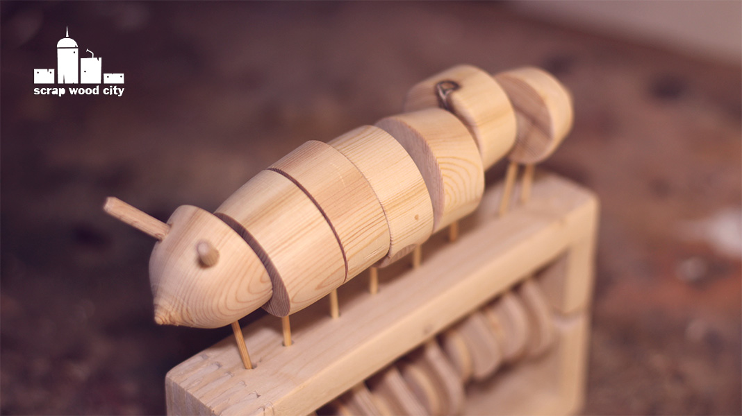 scrap wood city: How to make a mechanical worm toy out of wood