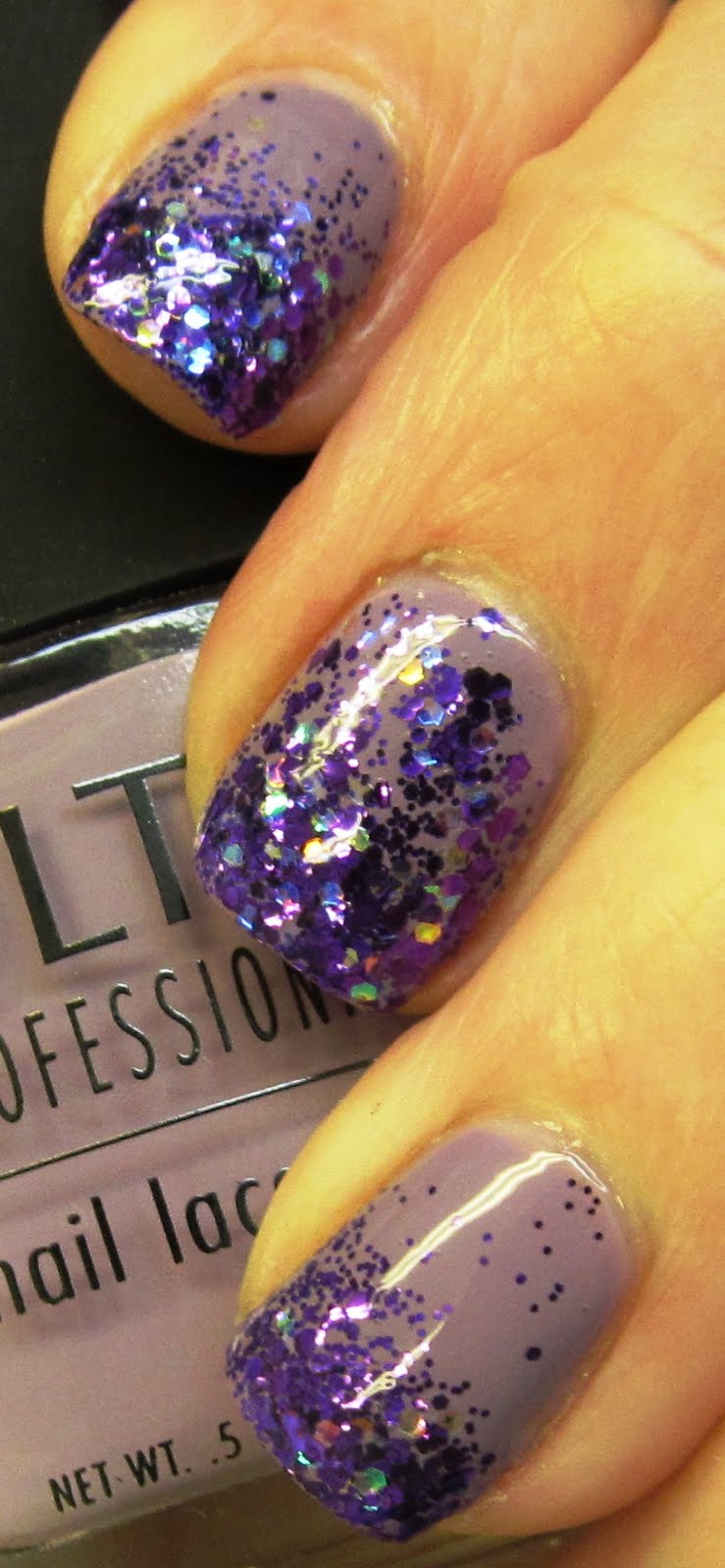 GETCHA NAILS DID: PURPLE LOOSE GLITTER GRADIENT