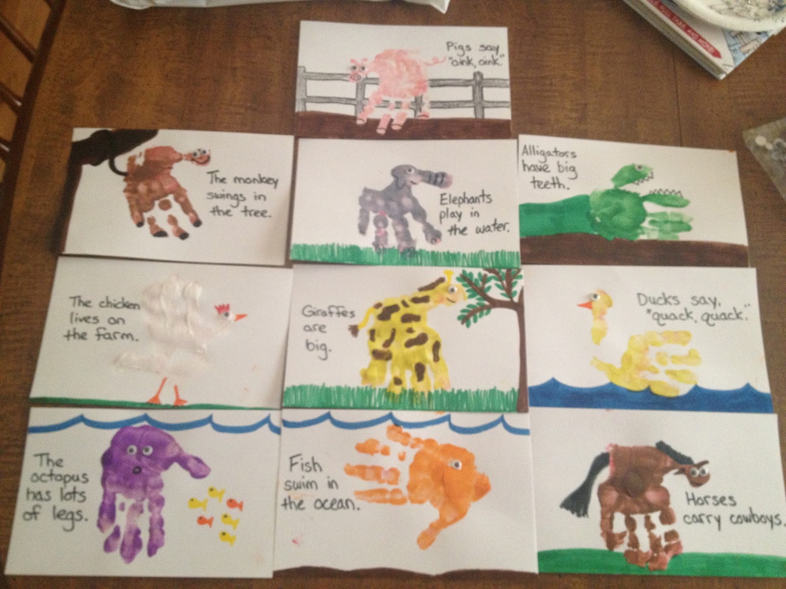 playing outside of the box: animal handprint book