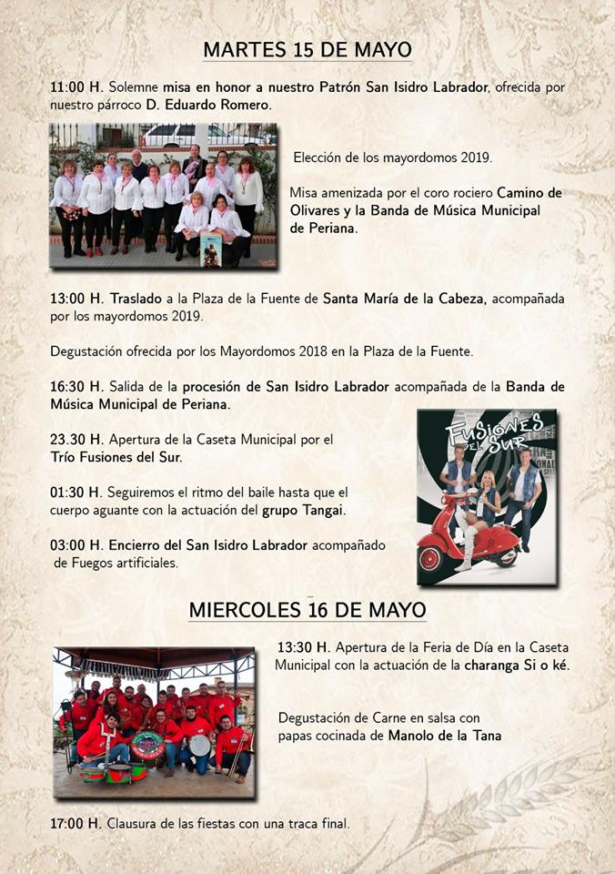 Periana y Pedanias: Programación oficial de las Fiestas de San Isidro ... Periana y Pedanias: Programación oficial de las Fiestas de San Isidro ...